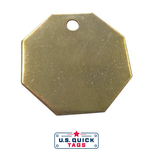 Octagon Blank Metal Tag - .032"x1.25"x1.25" - US Quick Tags